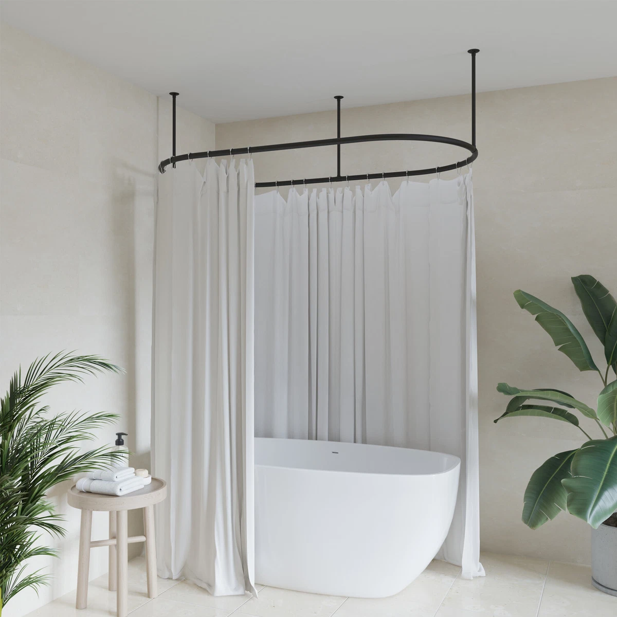 Oval Ceiling Shower Rod | Shelly Lighting