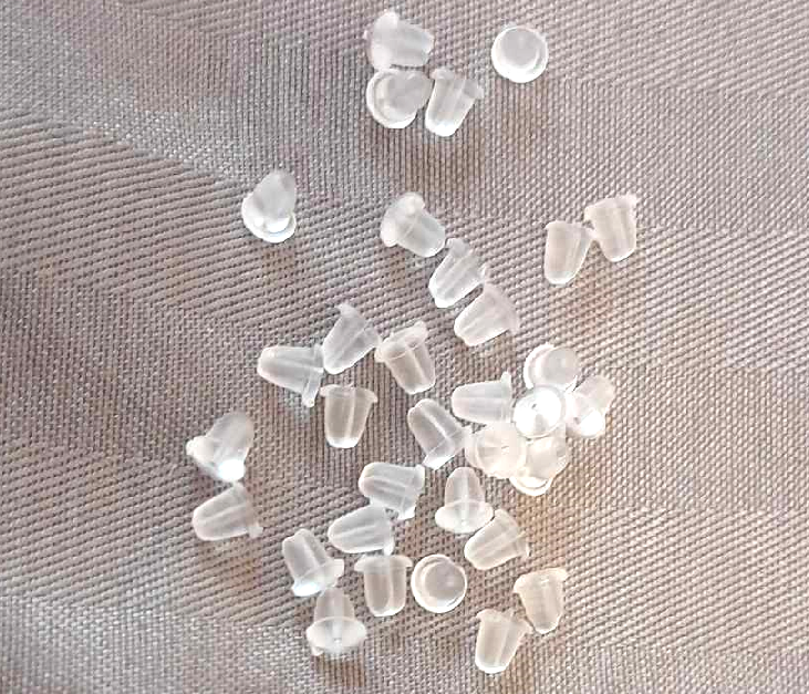 20-1000x Plastic Rubber Earring Backs Clutch Bullet Stoppers Ear Post ...