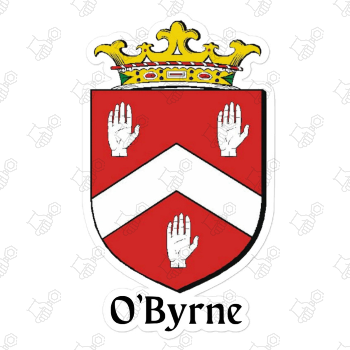 O'Byrne Family Coat of Arms Vinyl Sticker O'Byrne Family Crest Bumper ...