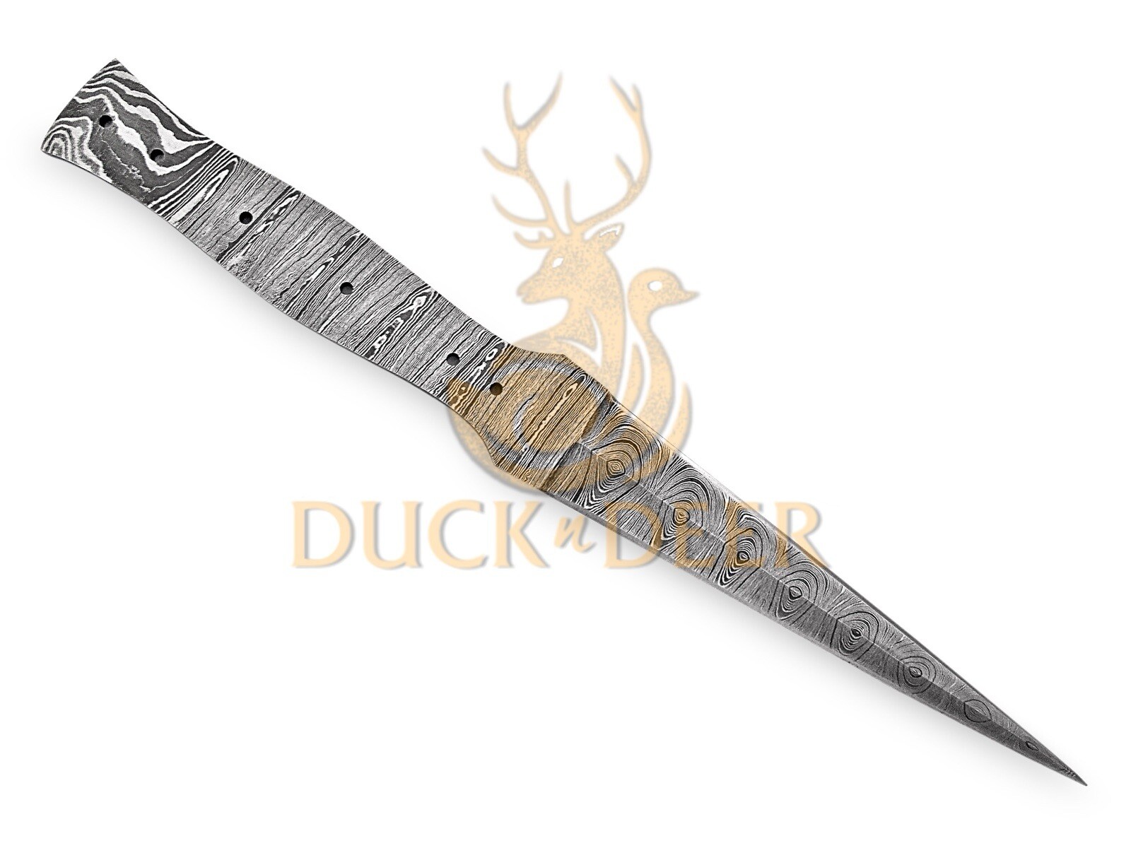 10" Long Handmade Damascus Steel Blank Blade Dagger Knife Dagger Blank ...