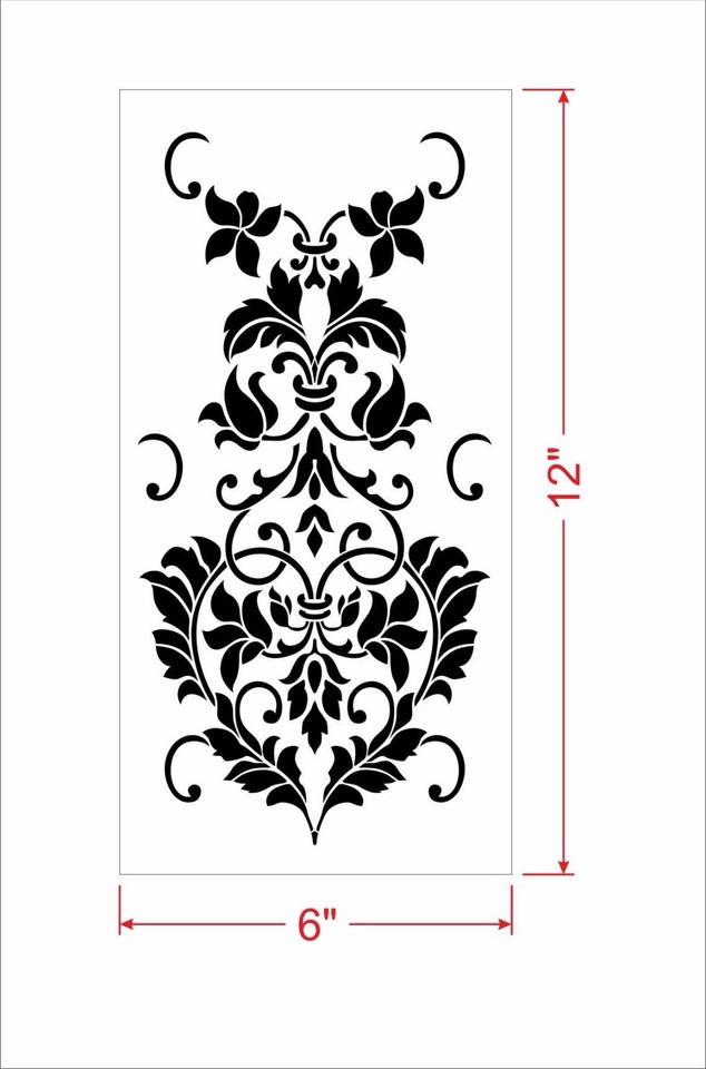 Damask Stencil Vintage Template Home Decor Art Reusable Wall Paint | eBay