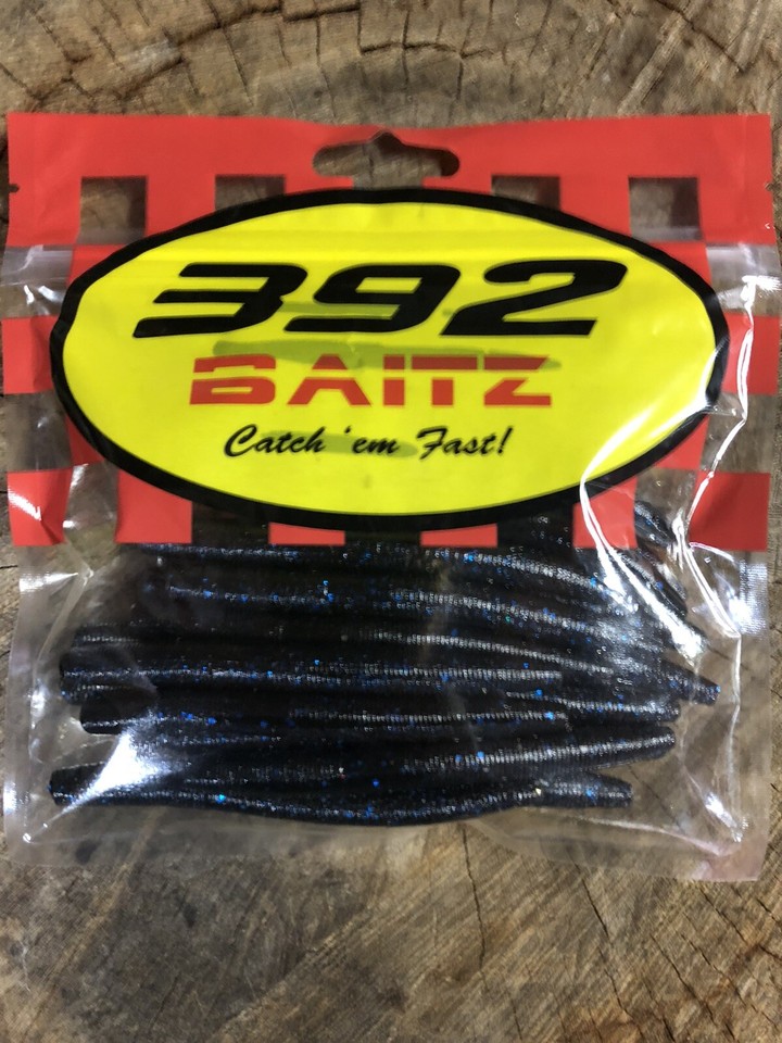 392 Baitz 4” Slap Stick Black/Blue flake senko style worm 20ct | eBay