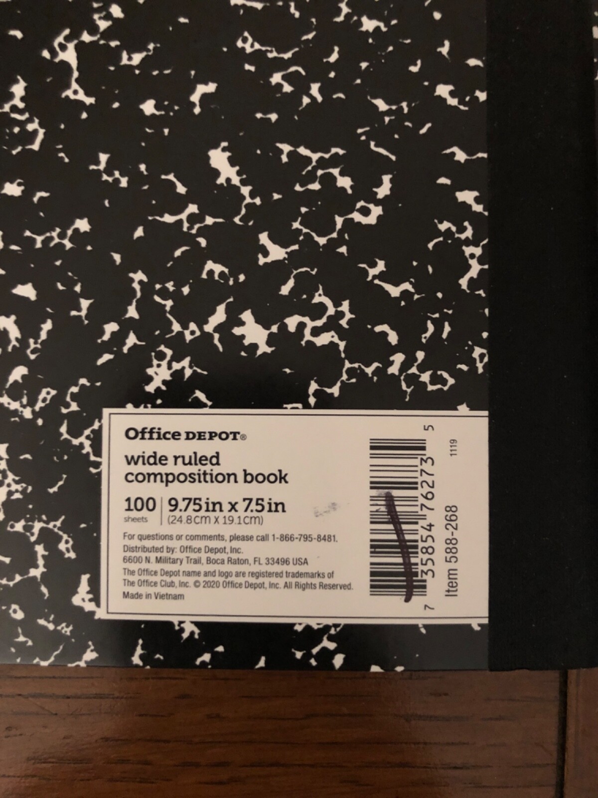 Office DEPOT BRAND Composition Book 7 1/2" X 9 3/4" Wide Ruled 100 ...