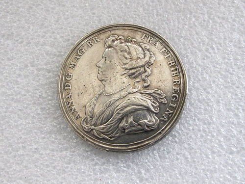 1703 England QUEEN ANNE Silver Medal by Croker The Spanish Succession ...