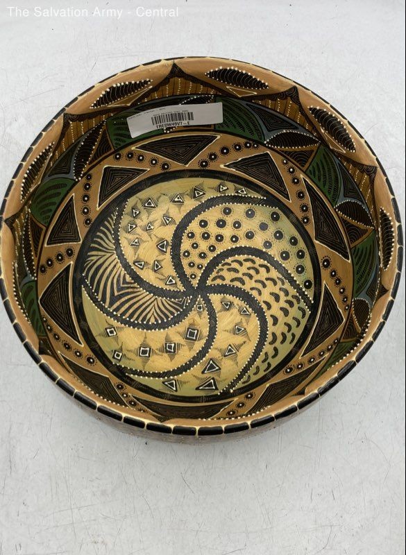 Multicolor Geometric Handmade Painted Zimbabwe Unique 2005 Decorative ...