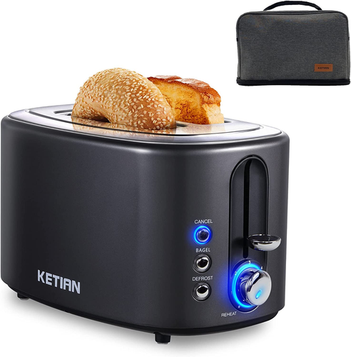 2 Slice Toaster with Cover, Retro Stainless Steel Toasters,1.5'' Extra ...