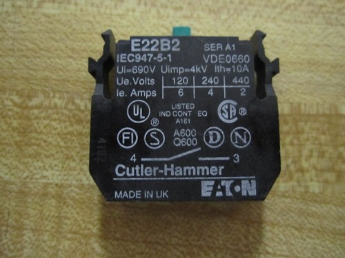 Cutler Hammer E22B2 Eaton Contact Block (Pack of 10) 10782113466825| eBay