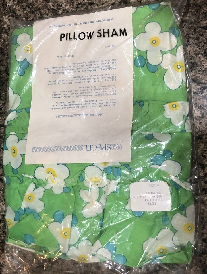 Twin Vintage Bedspread & Sham Groovy Spiegel NOS 70s Flower Power NIP ...