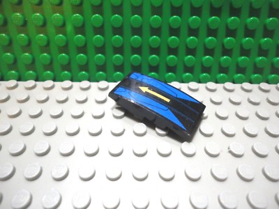 Lego 1 Black 4x2 sloped brick block with sticker Blue and Gold Arrow | eBay