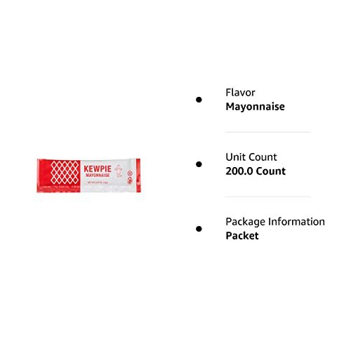 KEWPIE Mayonnaise Single Serve Packets Easy to open Great for packing ...
