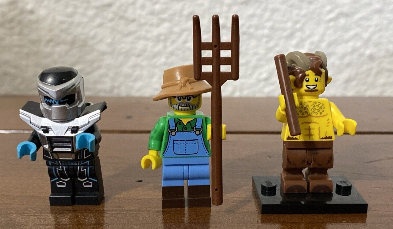 Lego 71011 Series 15 Set Of 3 Farmer Faun & Laser Mech Minifigures | eBay