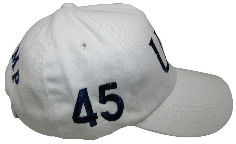 USA Trump 45 White 100% Cotton Embroidered Hat Cap TRUMP 2020 CAP HAT ...