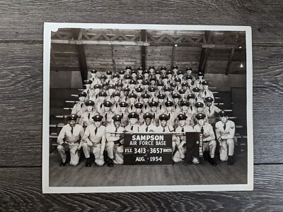 Vtg 1954 Sampson Air Force Base Military Soldiers Seneca Black/White ...