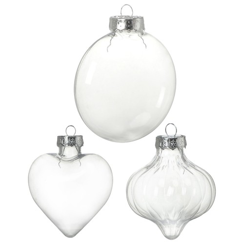 Clear Fillable Craft Ball Transparent Bauble Wedding Christmas ...