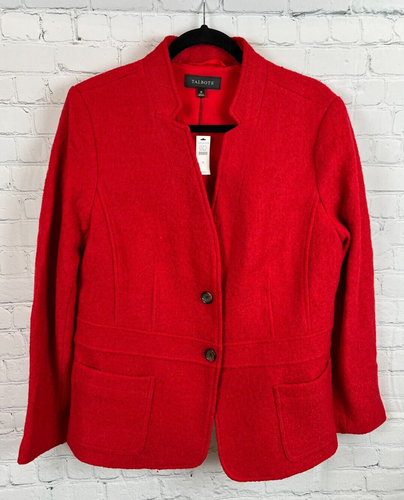 TALBOTS red wool blend lined blazer jacket coat size 16 NWT | eBay