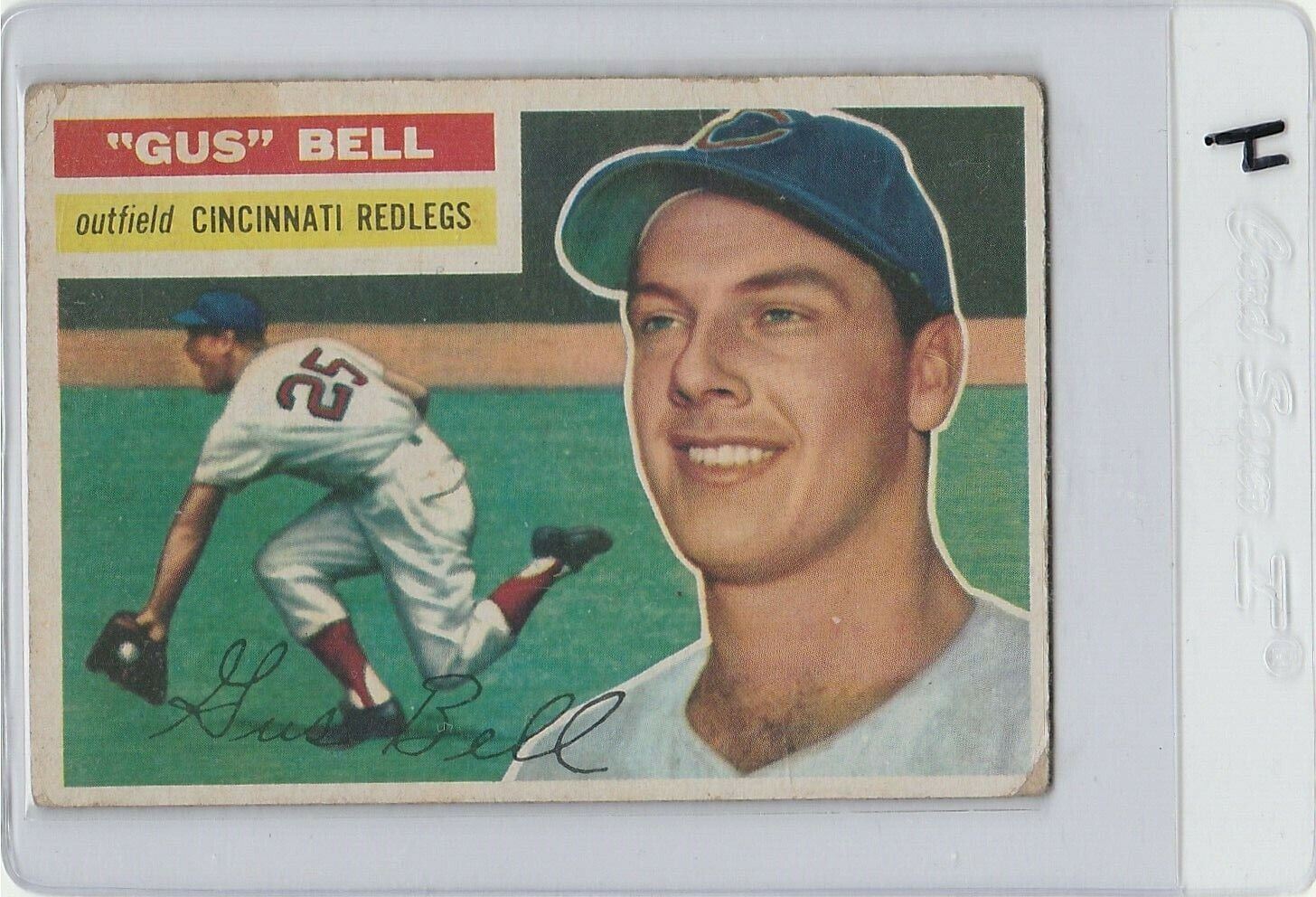 1956 TOPPS #162 GUS BELL WHITE BACK WB RARE CINCINNATI REDS WOW LOW POP ...