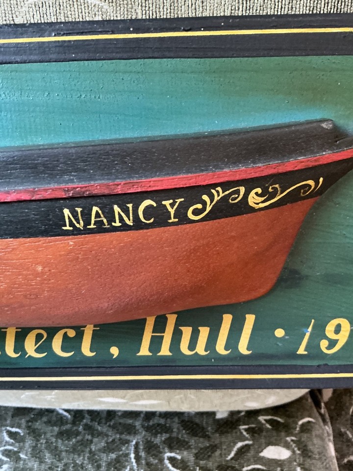 Vintage Half Hull Ship Model "Nancy" L.Brenner, Esq. Naval Architect ...