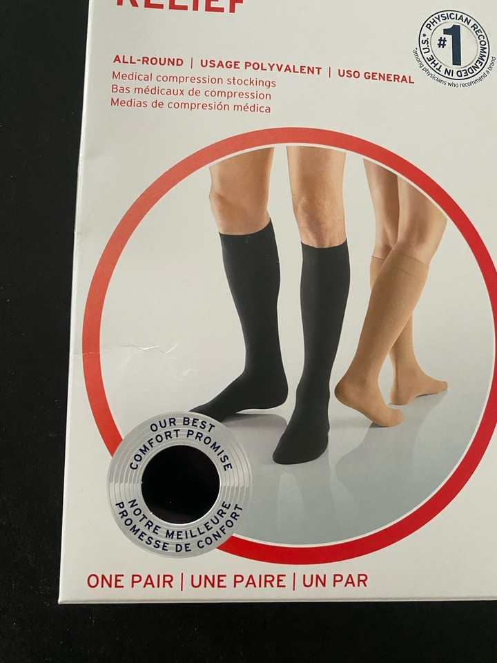 Jobst Relief Size Large 30-40 Compression Knee Stockings Black Lot Of 2 ...
