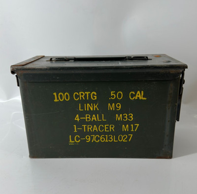 Military Ammo Can 100 CRTG .50 Cal Link M9 4-Ball M33 1-Tracer M17 | eBay