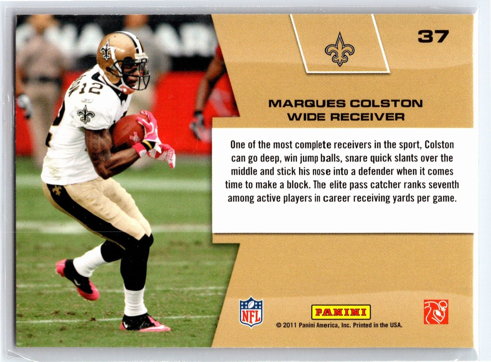 2011 Panini Prestige Football Prestigious Pros Marques Colston Saints ...
