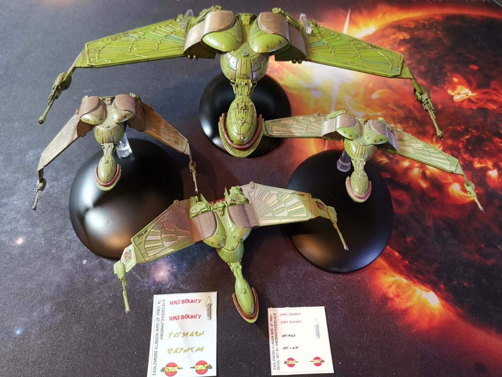 HMS BOUNTY Star Trek EAGLEMOSS Klingon BIRD OF PREY ALL VERSIONS DECALS ...