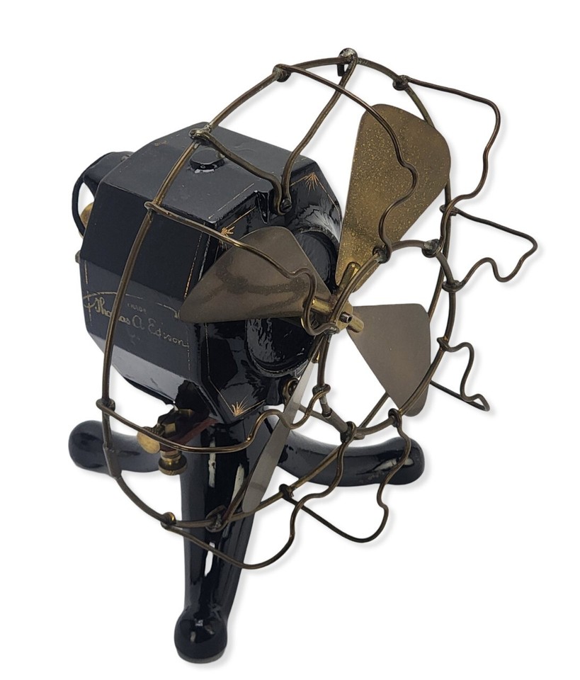 Early Antique Electric Thomas Edison Iron-clad Battery Fan Direct ...
