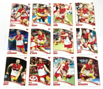 2009 SELECT AFL COLLECTABLE MINI STICKERS FULL BASE TEAM SET-SYDNEY(12 ...