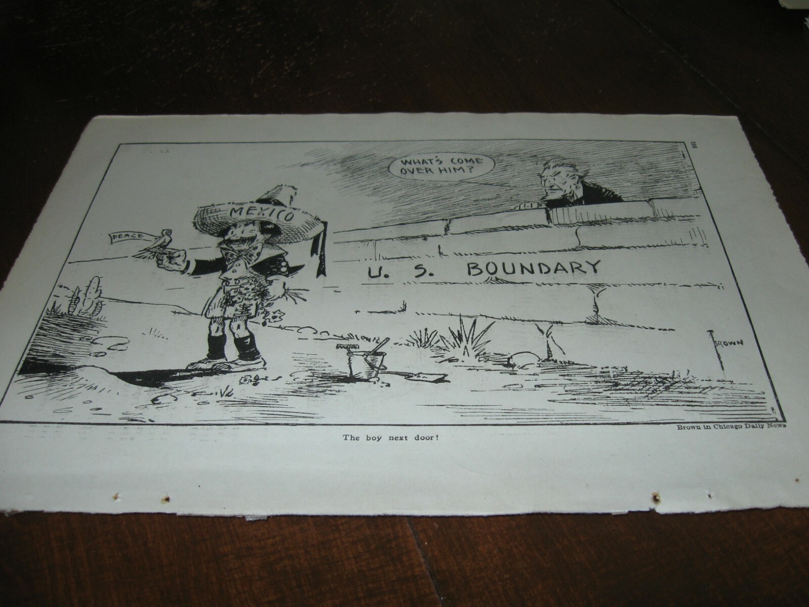 1921 Original POLITICAL CARTOON - UNCLE SAM w MEXICO w PEACE DOVE ...