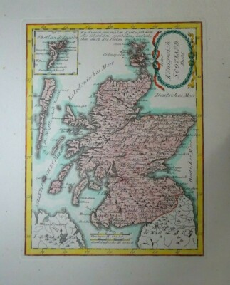 Antique Map of Scotland by Von Reilly 1790 | eBay