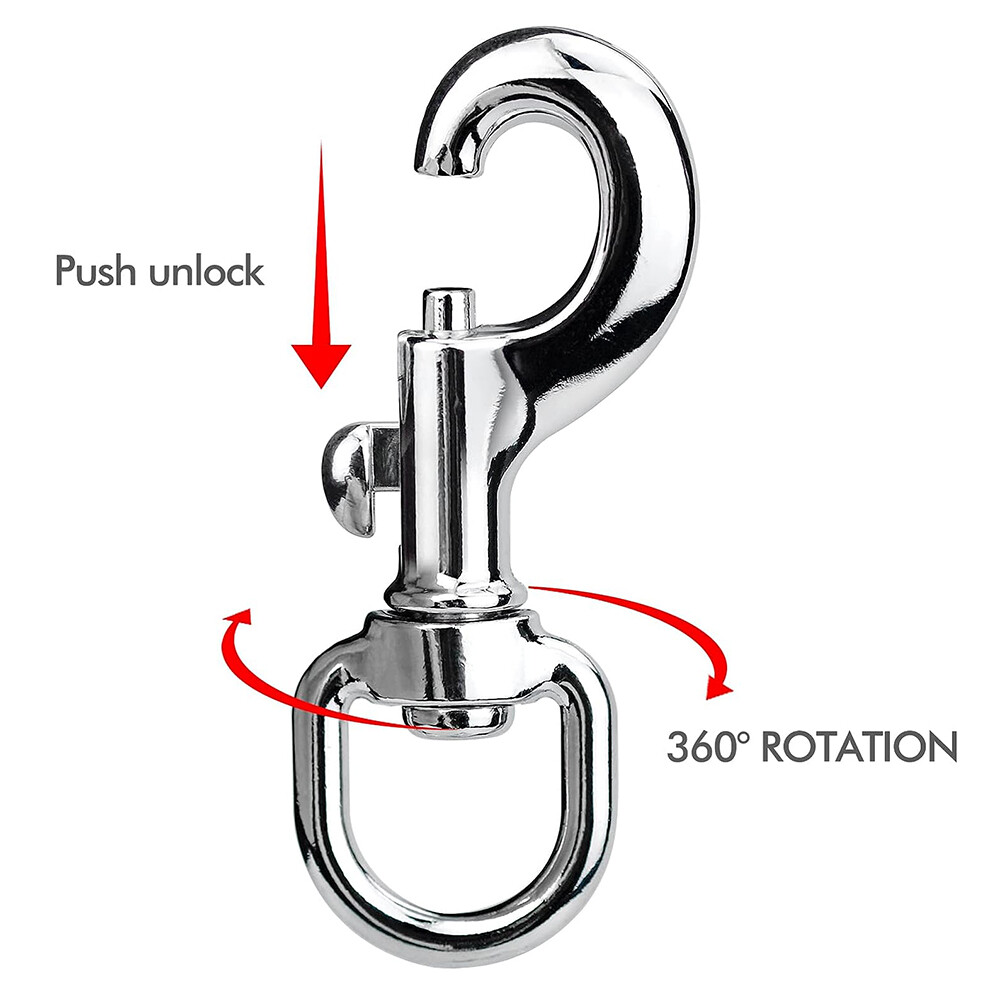 304 Stainless Steel Swivel Eye Hook Snap Dog Chain Clip 65-115mm Key ...