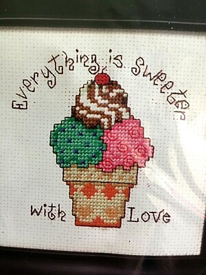 Artiste mini Counted Cross Stitch Kit - EVERYTHING IS SWEETER ~ Ice ...