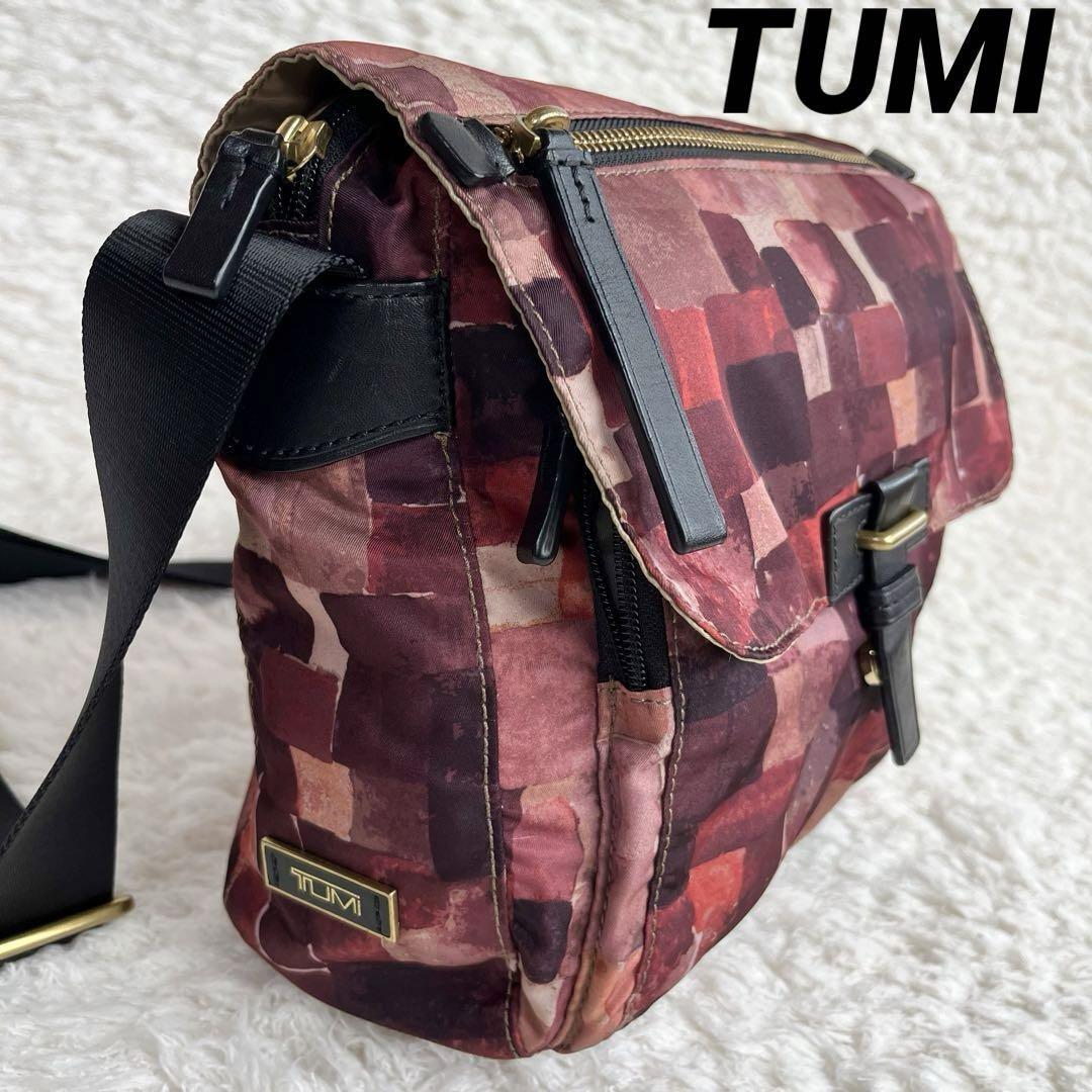 Rare Beauty TUMI Red Leather Nylon Shoulder Bag Pre… - Gem
