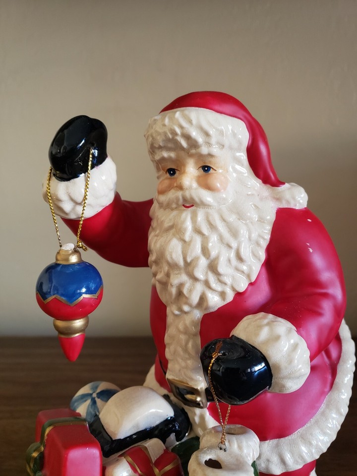 Vintage ceramic Santa Clause standing around presents 11 inches tall | eBay