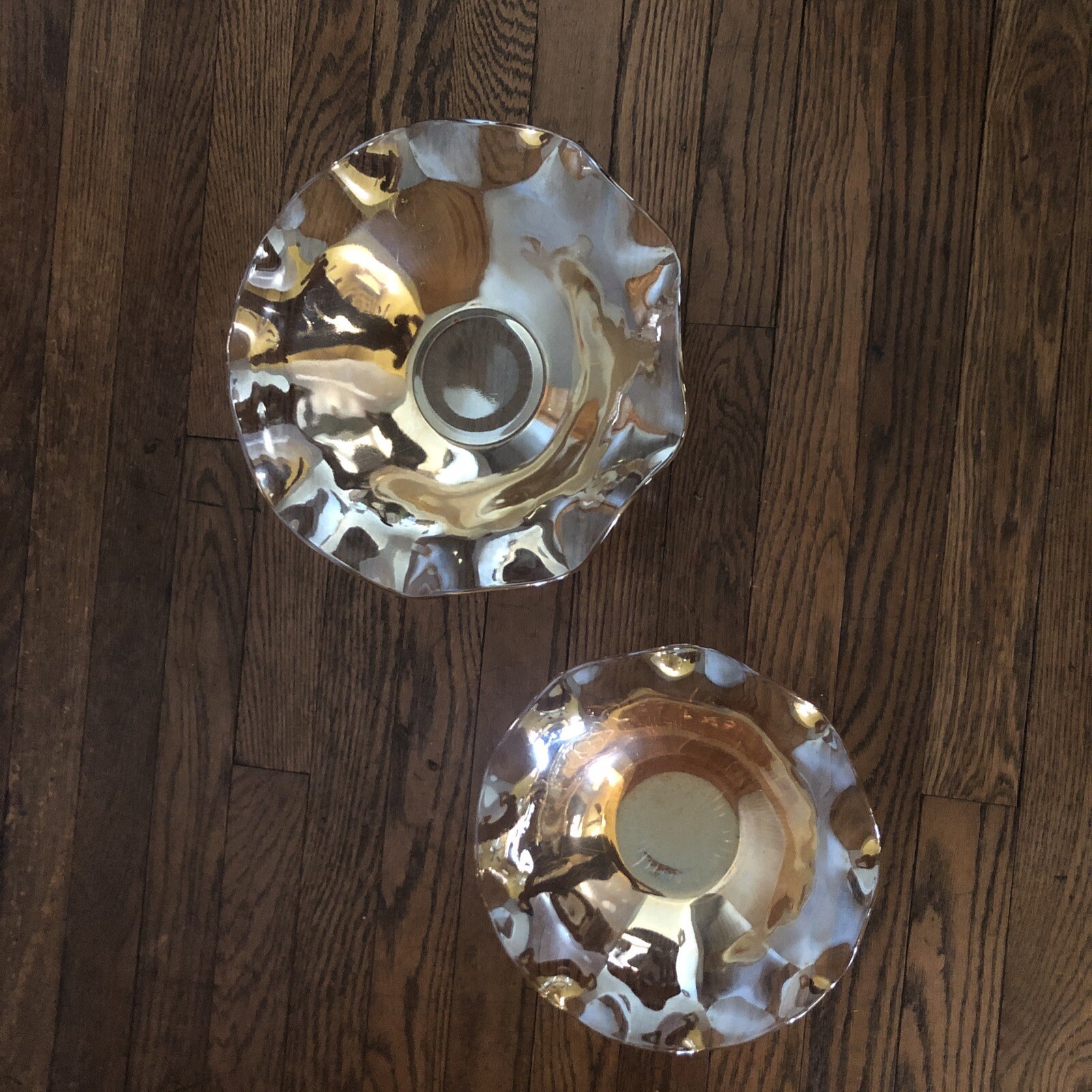 Jeanette amber Iris Herringbone Pattern Depression Glas Set Of Two ...