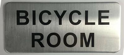 BICYCLE ROOM SIGN (BRUSH ALUMINIUM, 3.5X8 )-The Mont argent line.-REF24 ...