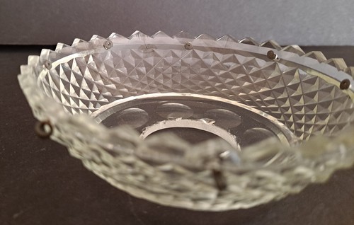 Lot of 2 Vintage Chandelier Crystal Bobeche bowl - 8 Prism Pins ...