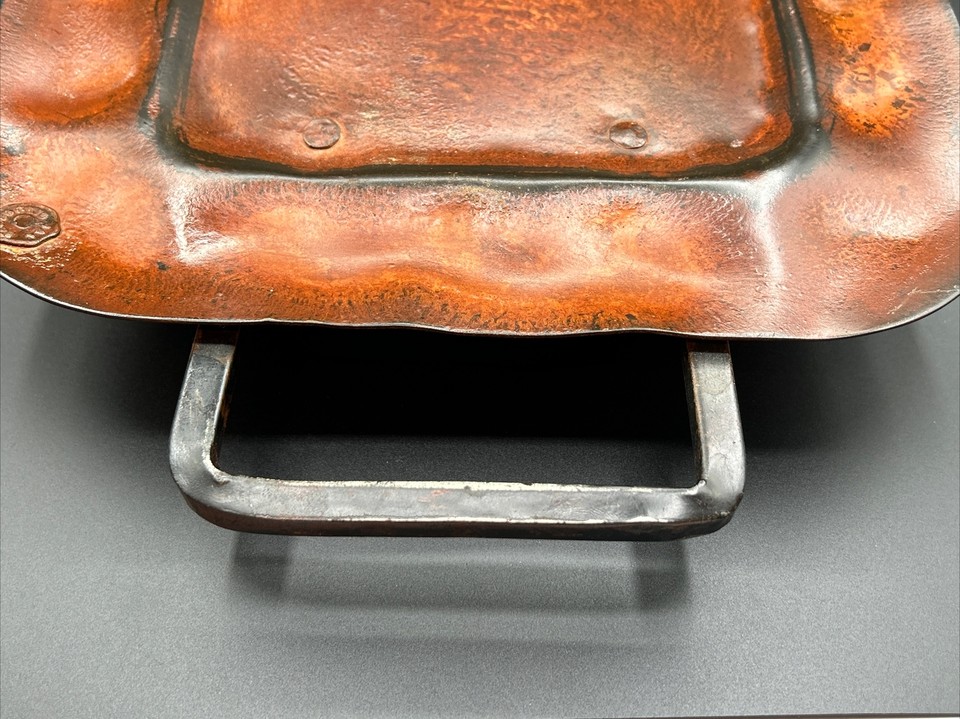 JAN BARBOGLIO Hand Made Iron 18" RECTANGLE Tray w/LEGS iron Metal ...
