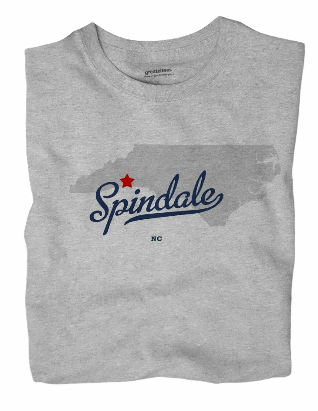 Spindale North Carolina NC T-Shirt MAP | eBay