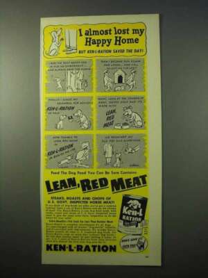1951 Ken-L-Ration Dog Food Ad - Happy Home | eBay