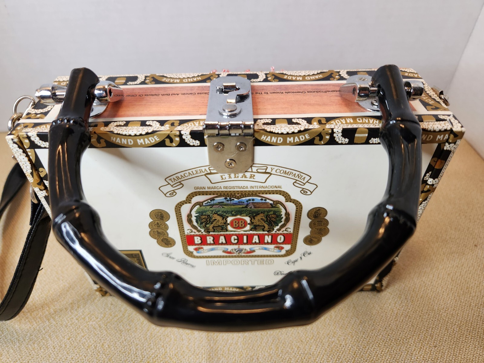 Braciano Cigar Box with Labrador Puppy in Roses Purse Bead Accents ...