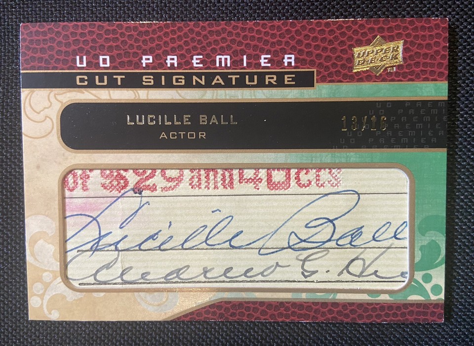 2008 UD Premier LUCILLE BALL AUTO /16 Cut Signature Autograph UDA SP I ...