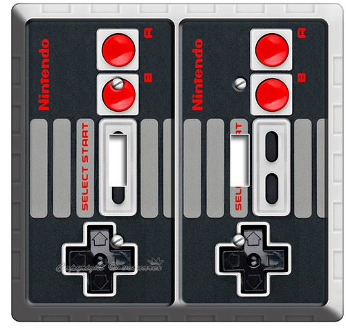 VIDEO GAME CONTROLLER CLASSIC NINTENDO NES DOUBLE LIGHT SWITCH COVER ...