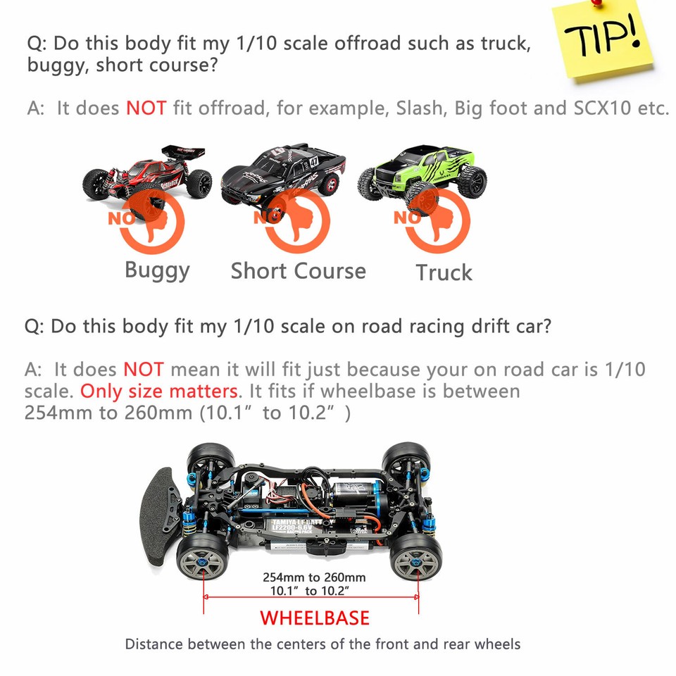 1/10 RC Drift Racing Touring Car RX7 Clear Transparent Body Shell 200mm ...