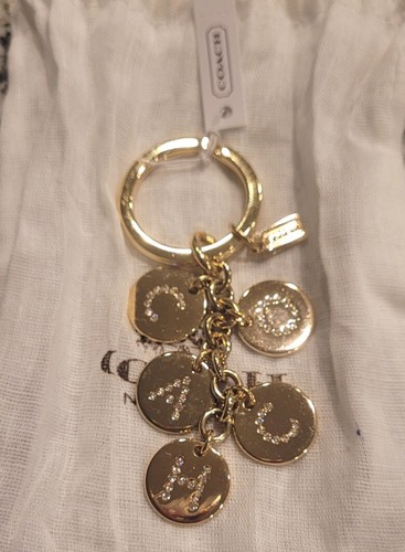 NWT COACH 69939 Letters Charm Key Fob Chain Charm Ring | eBay