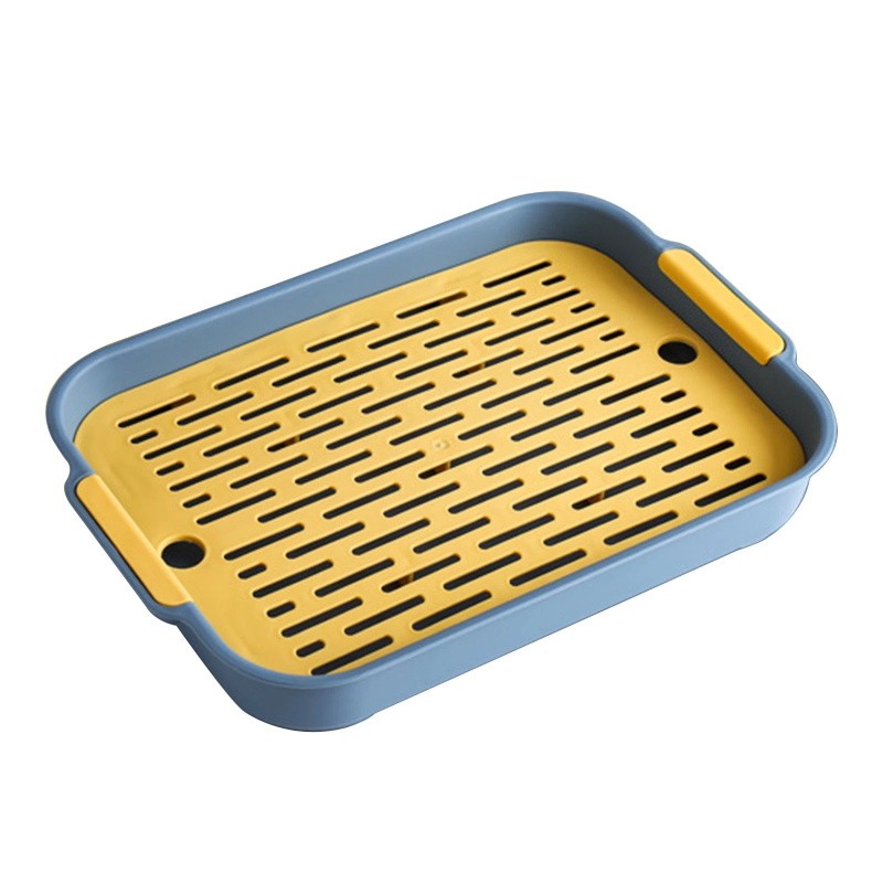 Rabbit Litter Tray 2Tier Flat Bunny Litter Box with Grid Rectangular ...