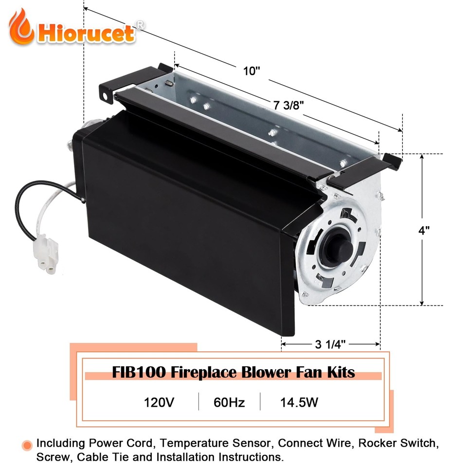 FIB100 Fireplace Blower Fan Kit for ProCom Duluth Forge Ventless ...