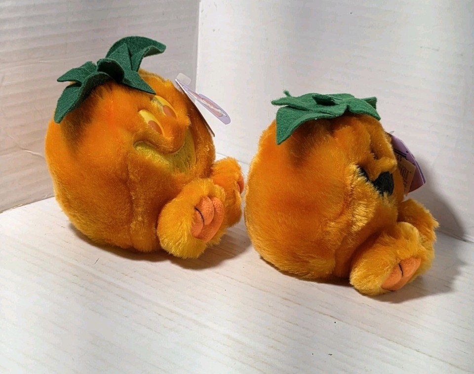 2 Puffkins Halloween PUMPKINs GOURDY & JACK Limited Edition Bean Bag ...