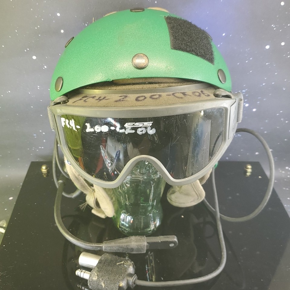 VTG Flight Deck Crewman’s Helmet Green w/ Headset & Microphone David ...