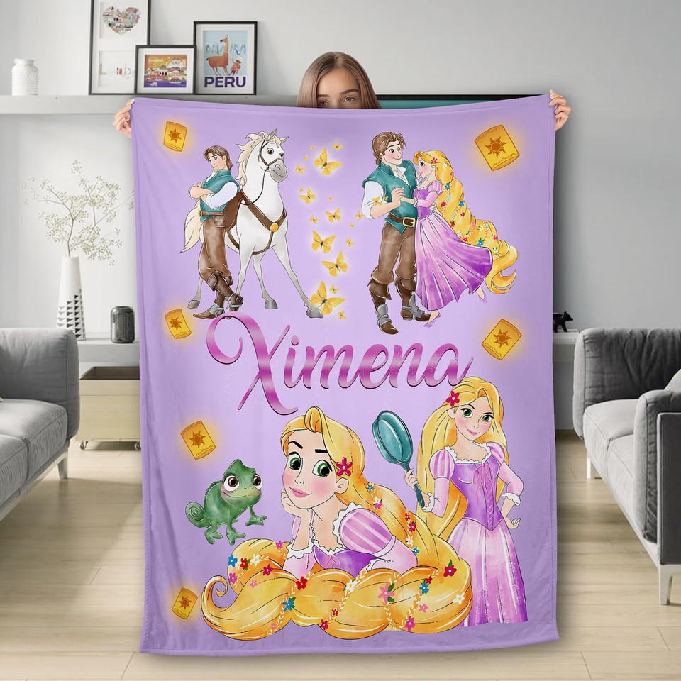 Personalized Princess Movie Blanket, Characters Blanket, Cloudy Hair | eBay