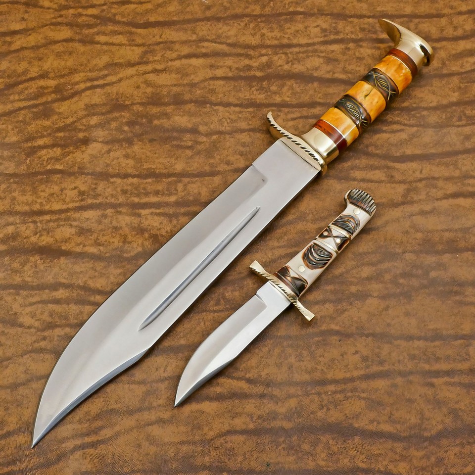 Rody Stan HAND MADE D2 STEEL 2 PCS SET BOWIE HUNTING CAMPING SPORT ...